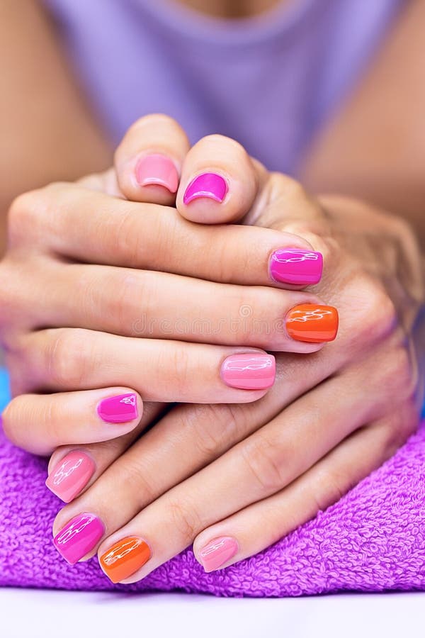Bright stylish manicure stock photo. Image of stylish - 25296196