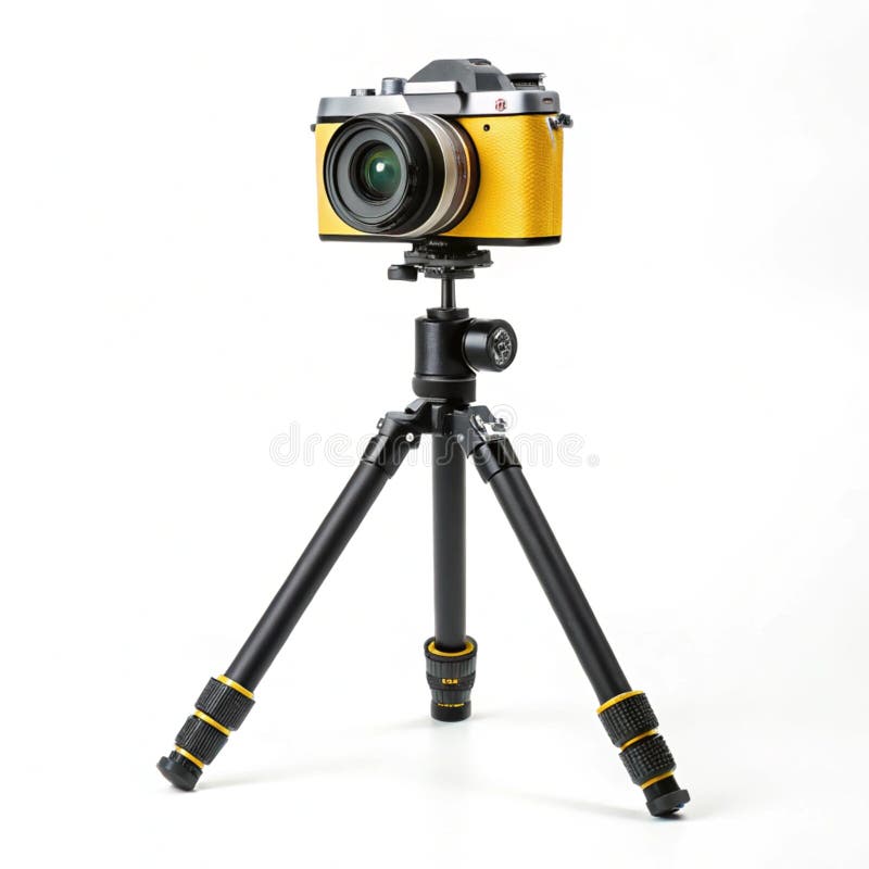 Bright Stylized Camera on Tripod Stock Illustration - Illustration of ...