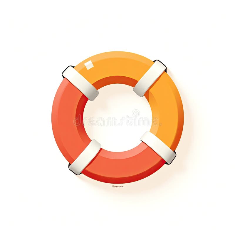 Bright Stylized Flat Vector Icon of a Safety Lifebuoy Ring Stock ...