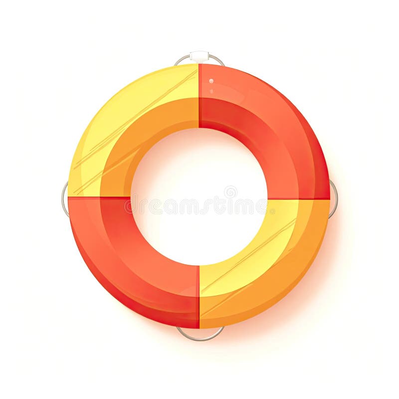 Bright Stylized Flat Vector Icon of a Safety Lifebuoy Ring Stock ...