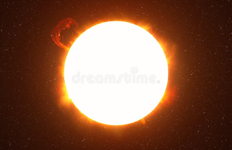 Bright Sun Against Dark Starry Sky in Solar System Stock Image - Image ...