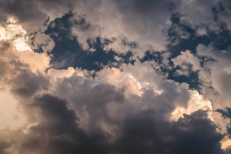 Bright Sun in Back Sky Day Scene Dark Clouds Over Cereal Fields with ...