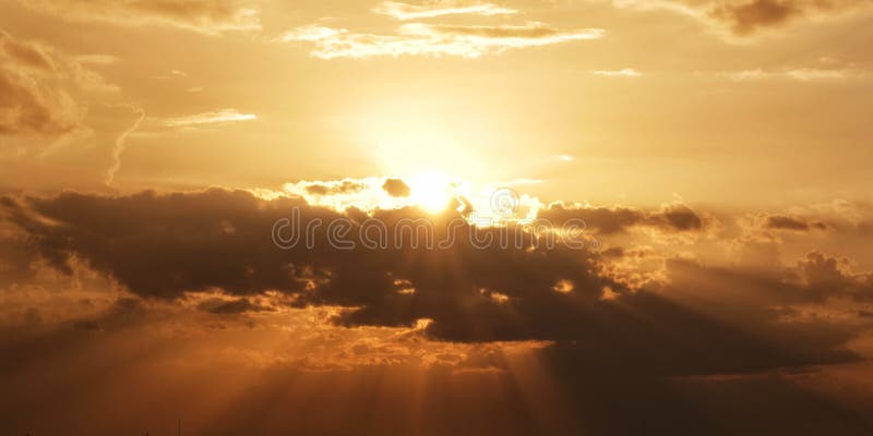 Bright Sun with Beams and the Dark Clouds Stock Image - Image of heaven ...