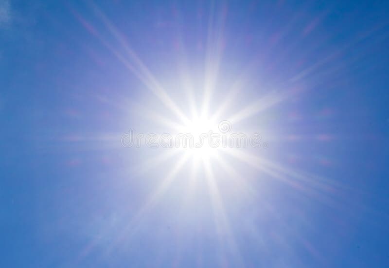 Bright sun on the blue sky stock photo. Image of cloudscape - 22865382