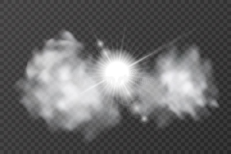 Realistic Sunlight Shining through Clouds with Glowing Effect on ...