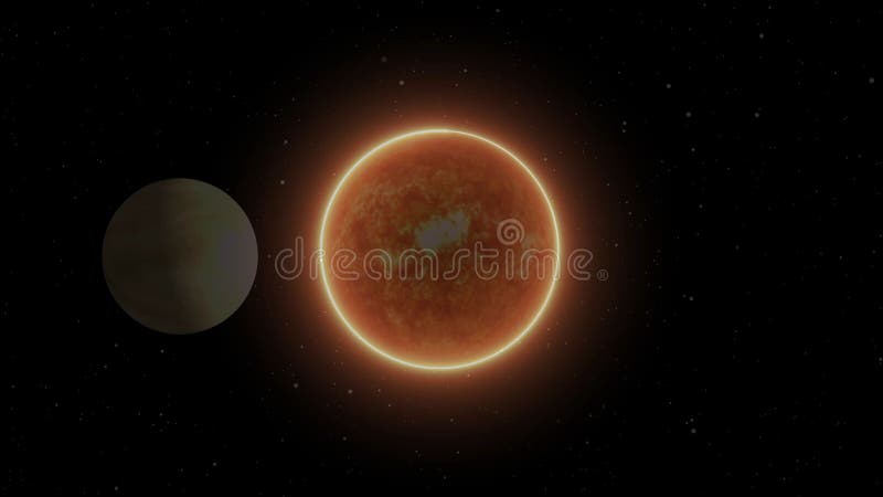 Bright Sun Dark Sky in Solar System on Black Background. Stock ...