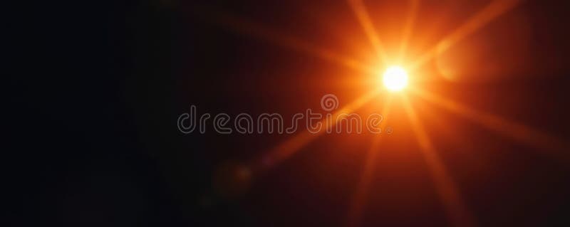 Bright Sun Flare with Sharp Rays, Dark Backdrop , Yellow, Effect Stock ...