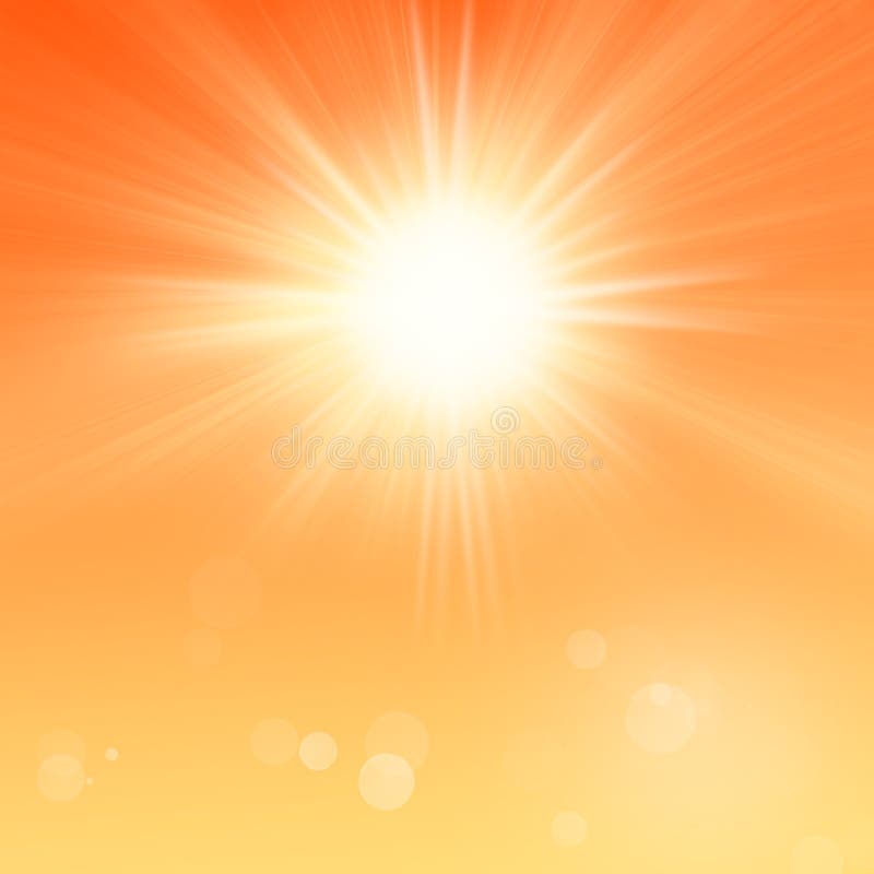Bright Sun with Lens Flare stock illustration. Illustration of beam ...