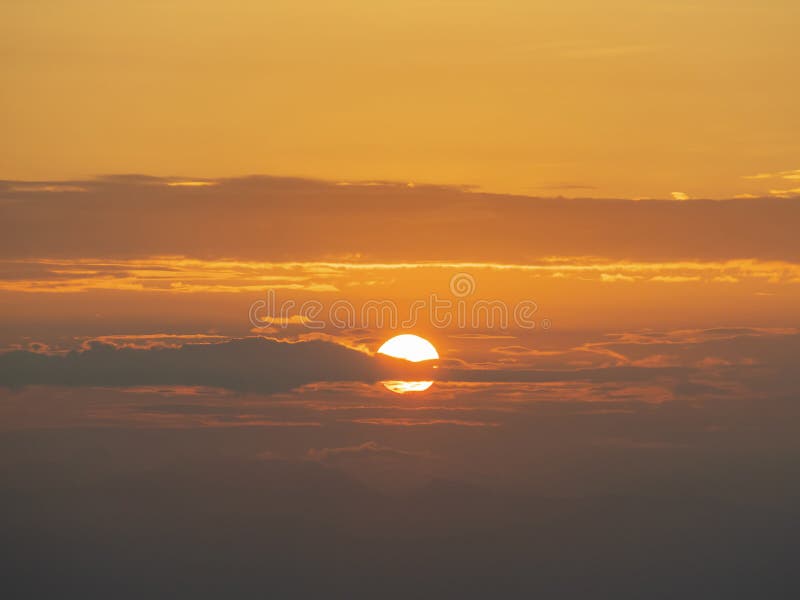 Bright Sun and Orange Dramatic Sunrise Sky Stock Photo - Image of ...