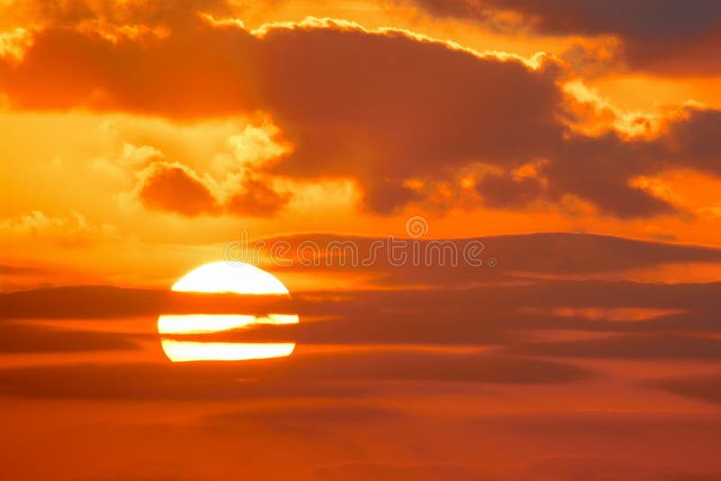 Bright Sun in an Orange Sky Stock Photo - Image of heaven, overcast ...