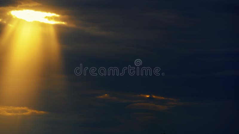 Bright Sun Ray through Dark Dramatic Sky with Storm Clouds, Extreme ...