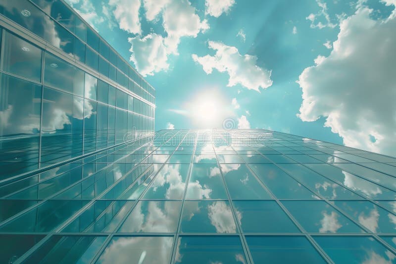 Bright Sun Rays Reflecting Off a Glass-fronted Building. Stock Photo ...