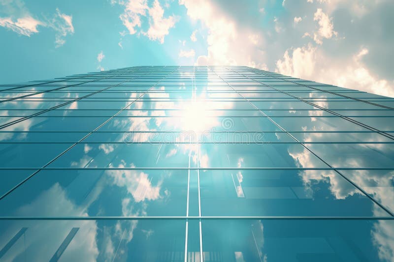 Bright Sun Rays Reflecting Off a Glass-fronted Building. Stock Image ...