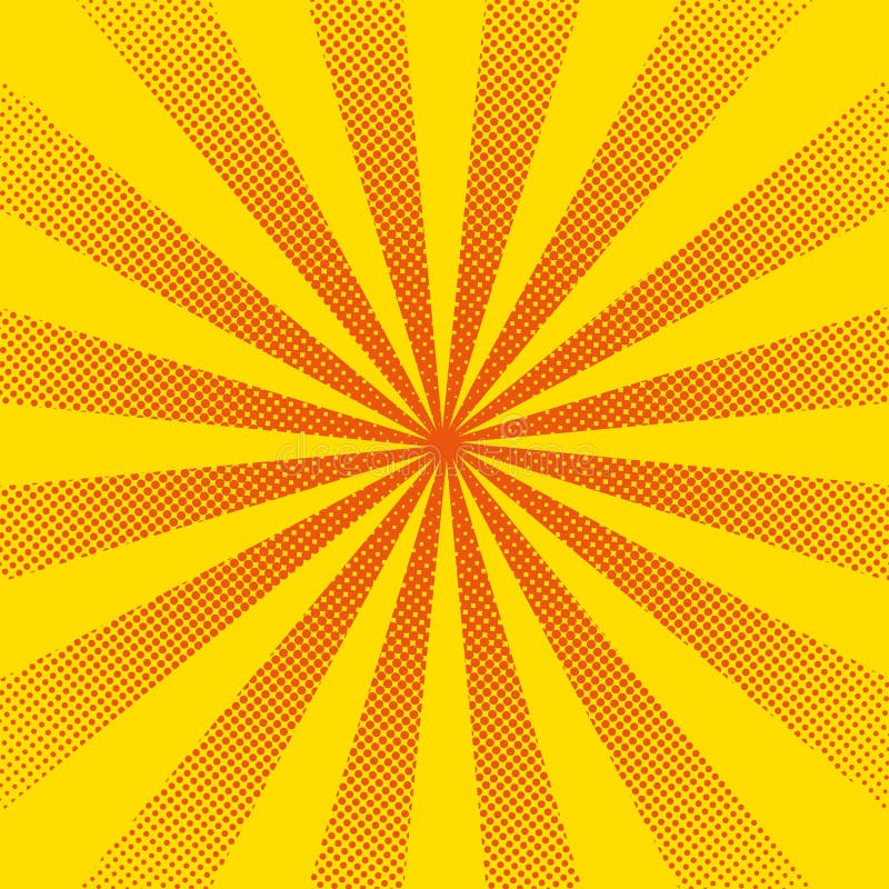 Bright Sun Rays With Yellow Dots Stock Illustration - Illustration of ...