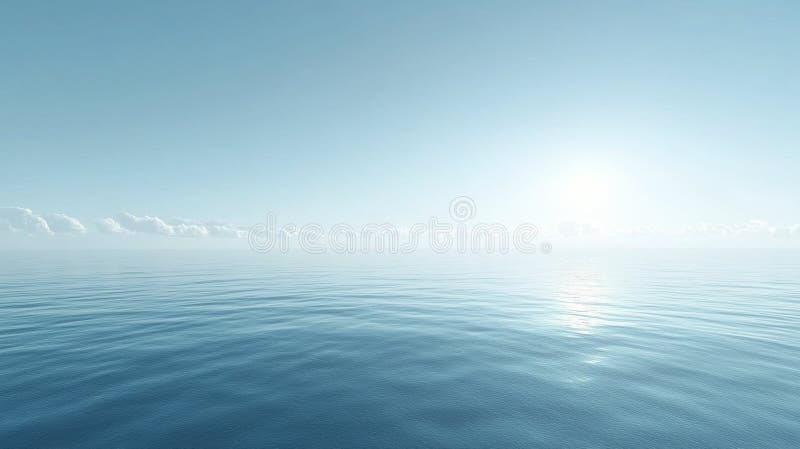 Peaceful Ocean Scene Bright Sun Rippling Water Generative Ai Stock ...