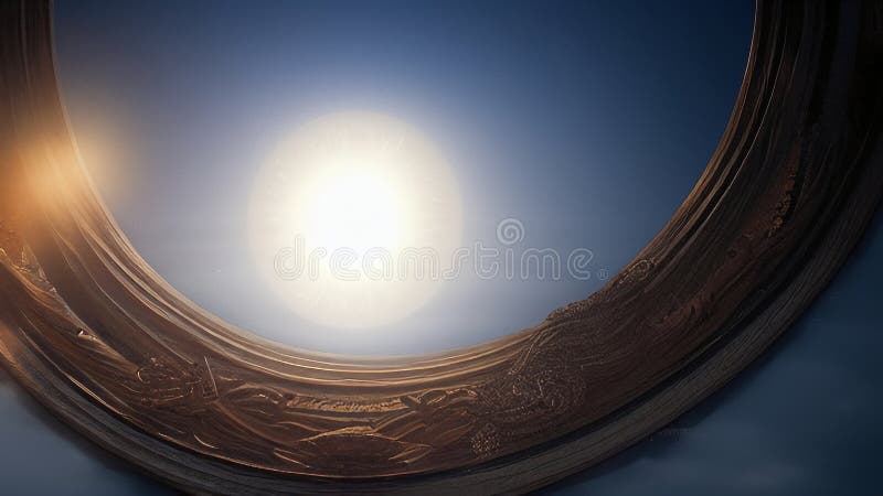 The Bright Sun in the Reflection of the Mirror. Generated by AI ...
