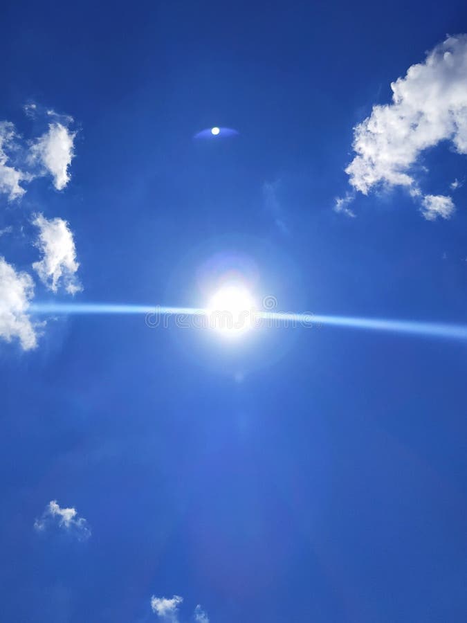 Bright Sun with Reflections in the Camera Stock Photo - Image of camera ...