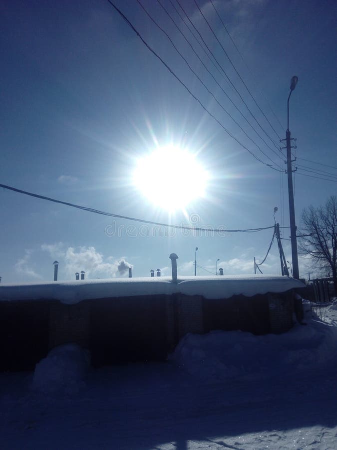 Bright Sun. Sun Set Dawn Sun Unusual Rays from the Sun Stock Image ...