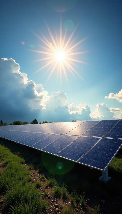 Bright Sun Shines on Massive Solar Farm with Large Scale Battery ...