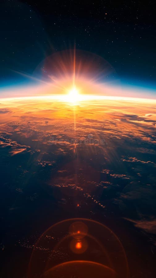 Bright Sun Shining Over the Earths Surface in a Clear Day Stock Photo ...