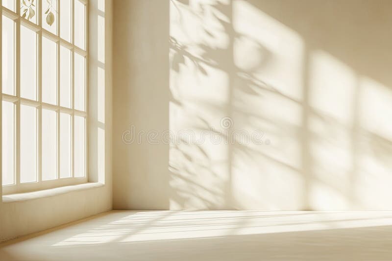 The Bright Sun is Shining through the Window in an Empty Room Stock ...