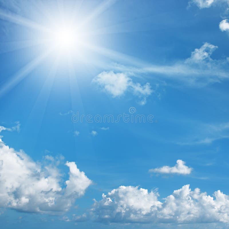 Bright sun in sky stock photo. Image of brightly, cloudscape - 83055700