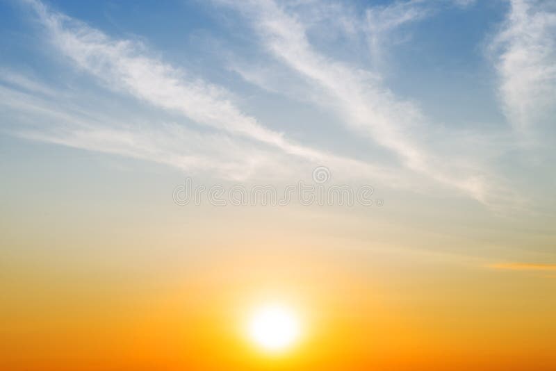 The Bright Sun and Soft Cloudy Blue Sky with Copy Space Stock ...