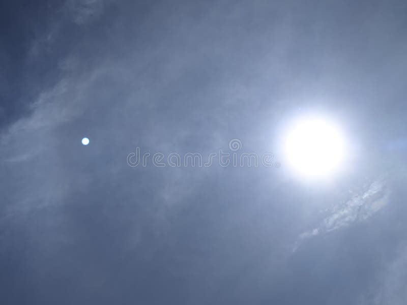 Bright Sun Texture on Blue Sky Stock Photo - Image of reflection, moon ...