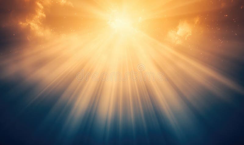 A Bright Sunbeam Shining through the Clouds Stock Illustration ...