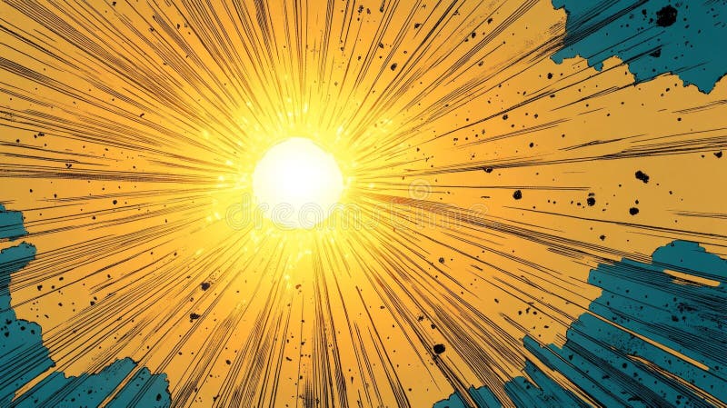 Bright Sunburst with Dynamic Rays – Generative AI Stock Illustration ...