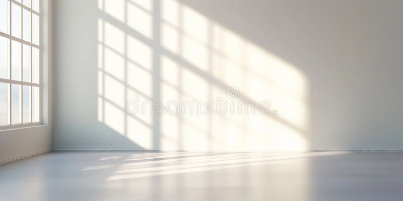 Bright Sunlight Casts Soft Shadows on Minimalist Interior Space ...