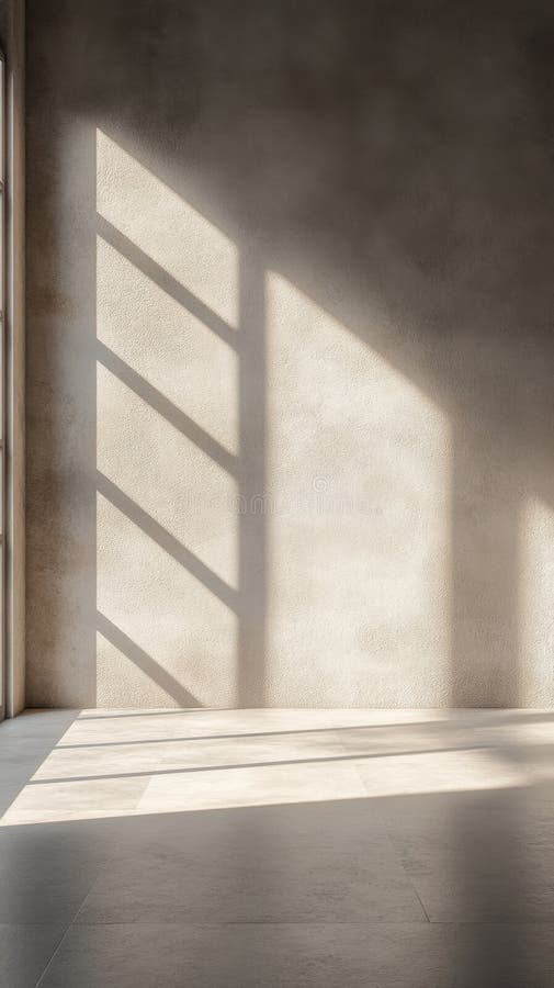 Bright Sunlight Filtering Across White Walled Interior, Casting Long ...