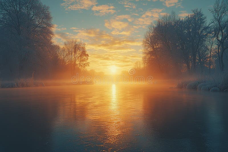 Bright Sunlight Filters Dense Fog Autumn Stock Photos - Free & Royalty ...