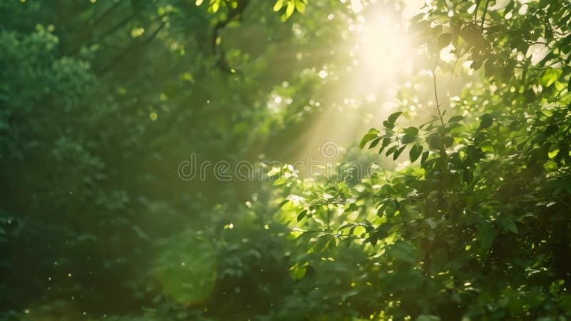 The Bright Sunlight Filters through the Lush Green Leaves of a Maple ...