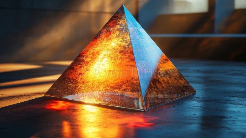 Glass Pyramid Warm Sunlight Ai Generated Stock Photos - Free & Royalty ...