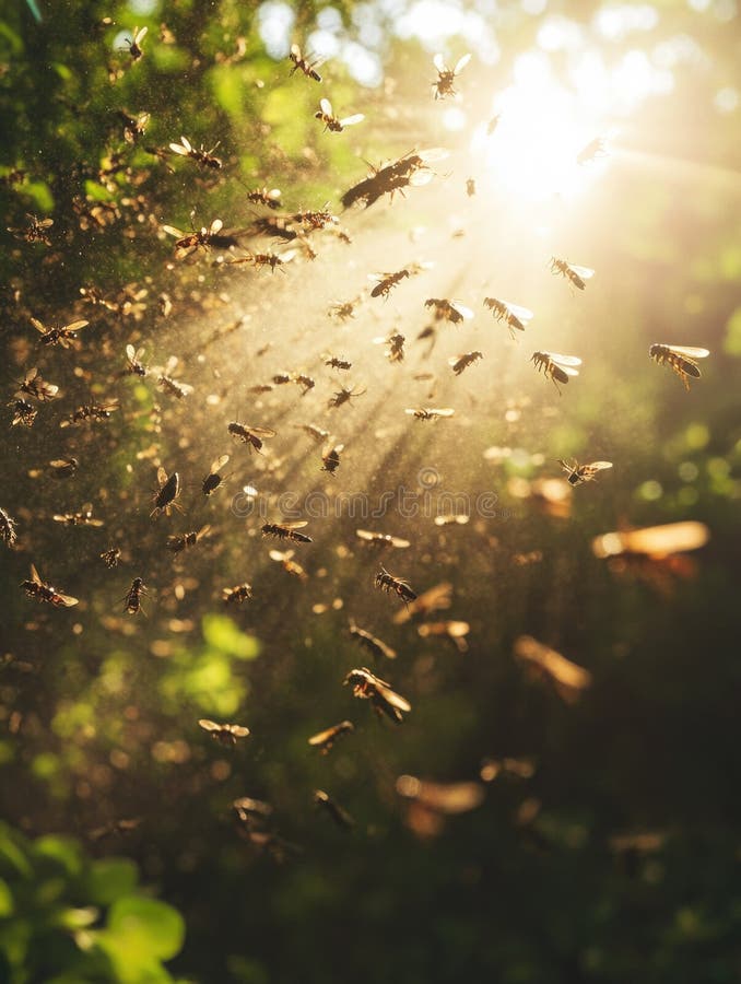 Bright Sunlight through the Hive of a Beehive Stock Illustration ...