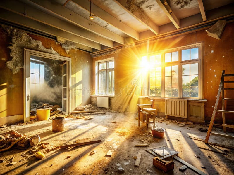 Bright Sunlight Illuminates a Messy Renovation Project a Glimpse Inside ...