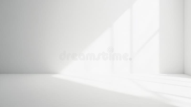 Bright Sunlight Illuminating Empty White Room Interior Stock ...