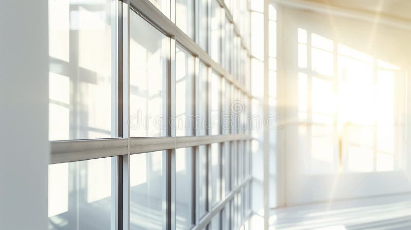Bright Sunlight through Modern Glass Windows in Hallway Creating ...