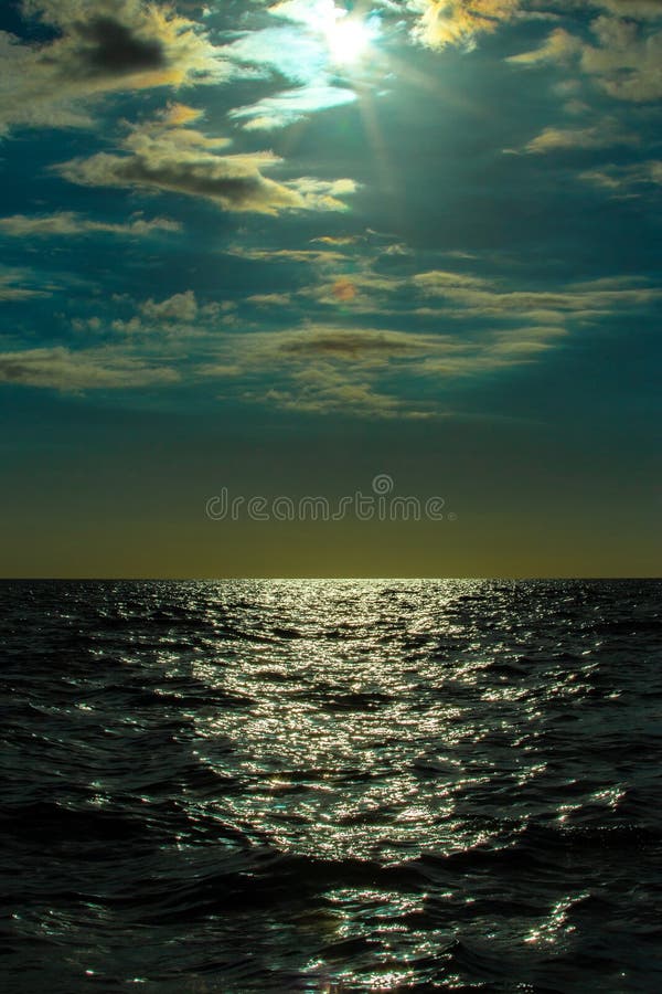 Bright Sunlight upon the Sea Stock Photo - Image of cloud, scenic ...