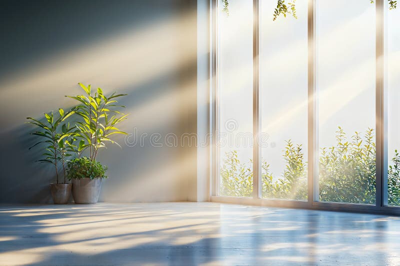 Bright Sunlight Streaming through Large Windows Stock Illustration ...