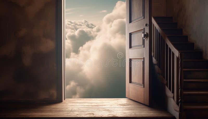 Bright Sunlight Streams through Modern Doorway, Revealing Heavenly ...