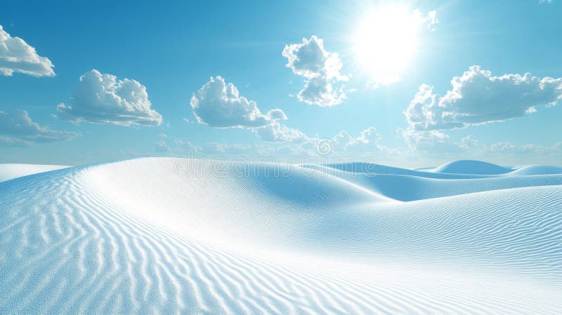 Bright Sunny Day in a White Sand Desert Stock Illustration ...