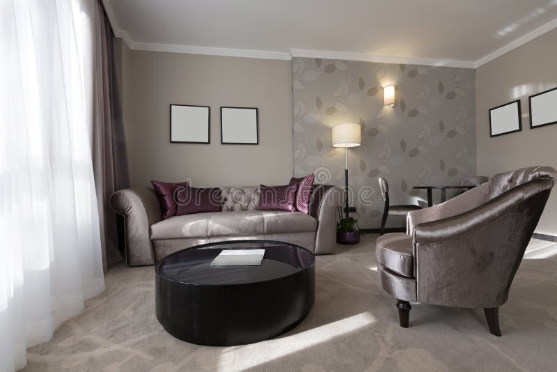 Bright Sunny Living Room Interior Stock Image - Image of design ...