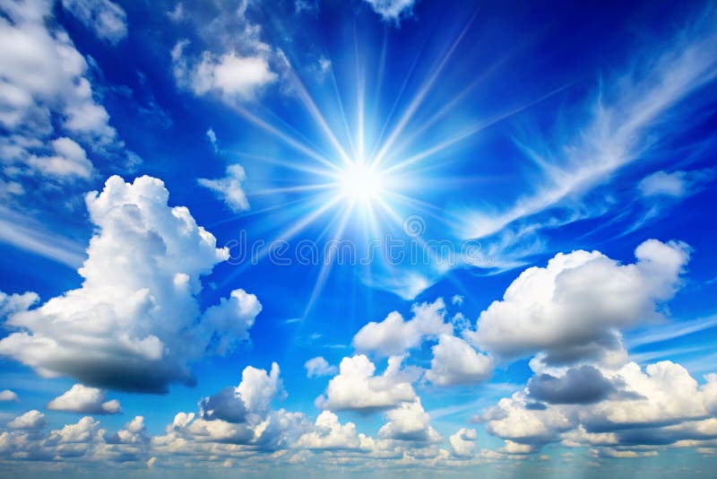 Bright Sunny Sky with Beautiful White Clouds in the Daylight Stock ...