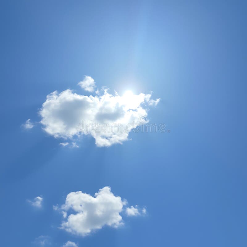 A Bright, Sunny Sky with a Few Scattered Clouds on a Perfect Day Stock ...