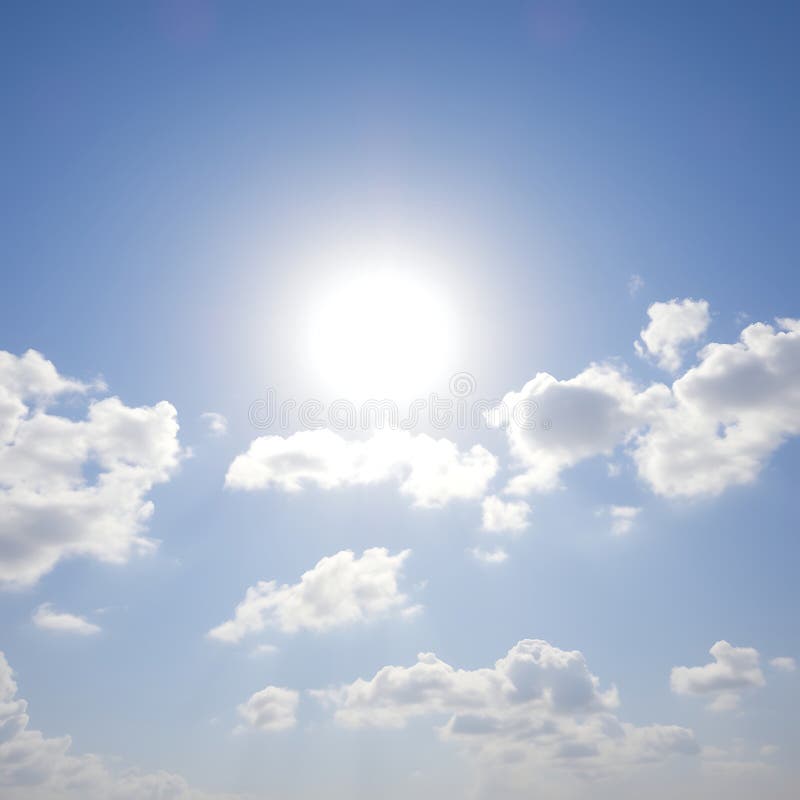 A Bright, Sunny Sky with a Few Scattered Clouds on a Perfect Day Stock ...