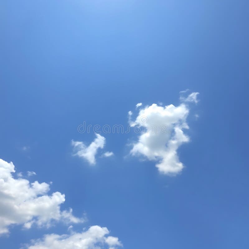 A Bright, Sunny Sky with a Few Scattered Clouds on a Perfect Day Stock ...