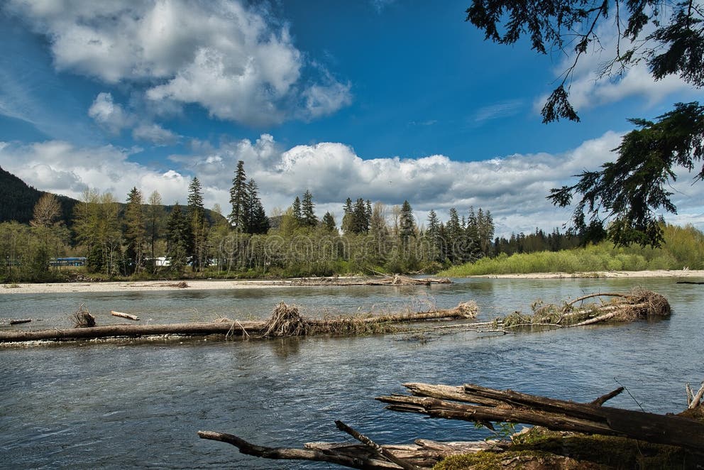 Bright Sunny Spring on the Kitimat River Stock Photo - Image of spring ...