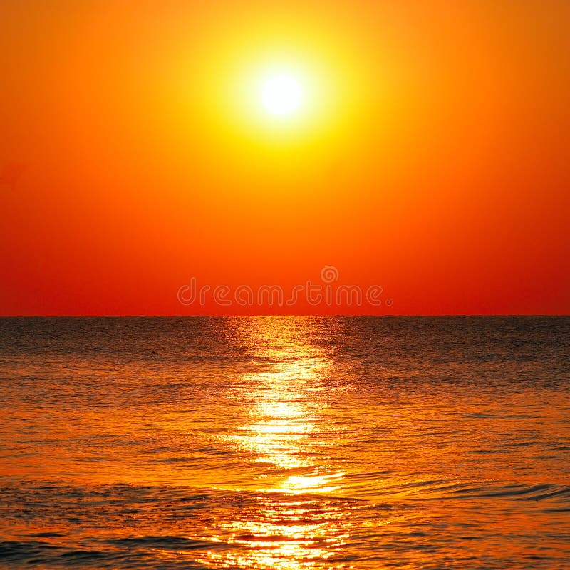 Bright Sunrise Over the Sea Stock Image - Image of morning, cloudscape ...